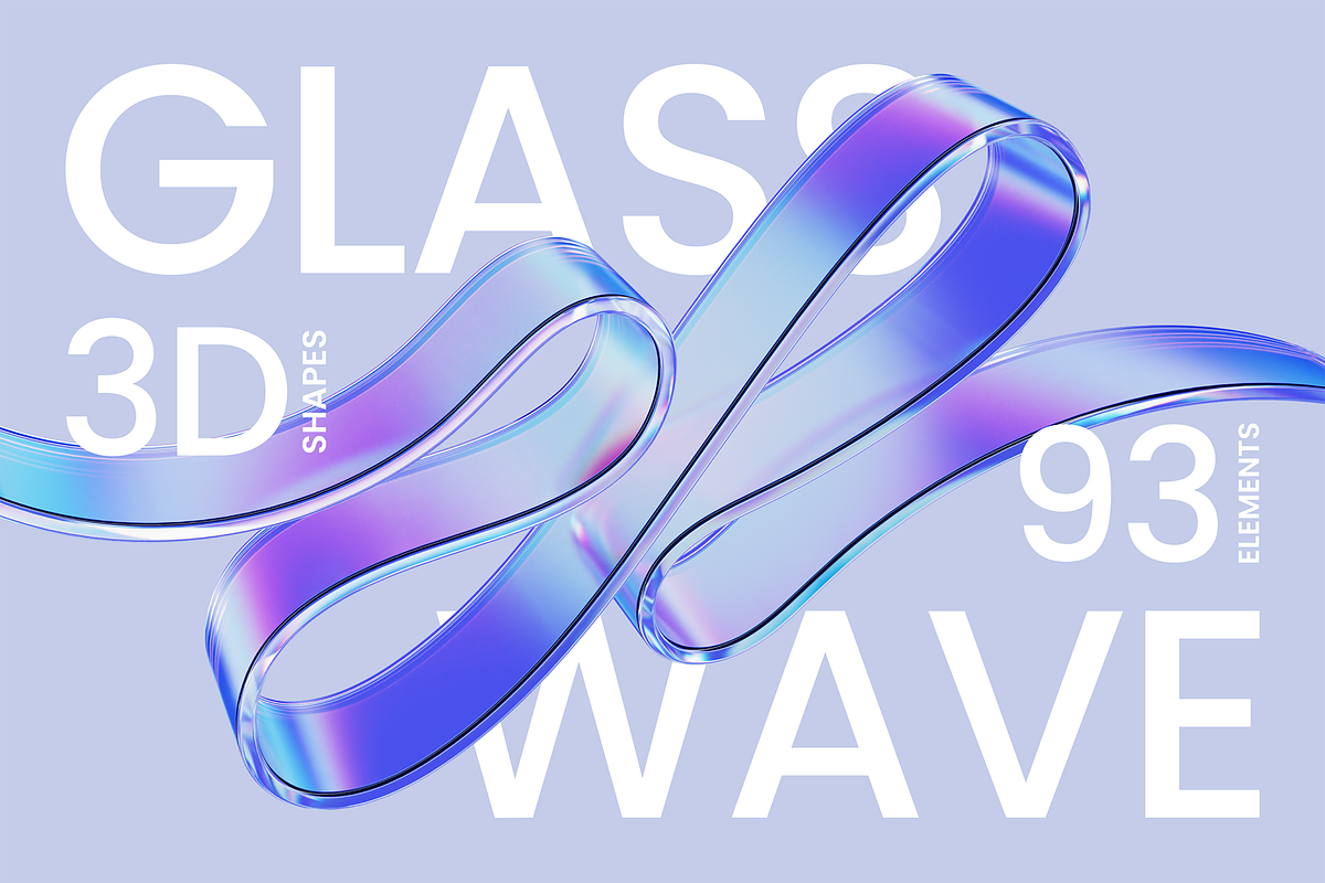 3D Glass Waves - 93 illustrations, an Object Graphic by assetpro.design