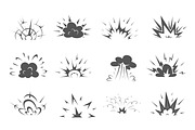 Cartoon bomb explosion, comic clouds, an Illustration by Buch&Bee