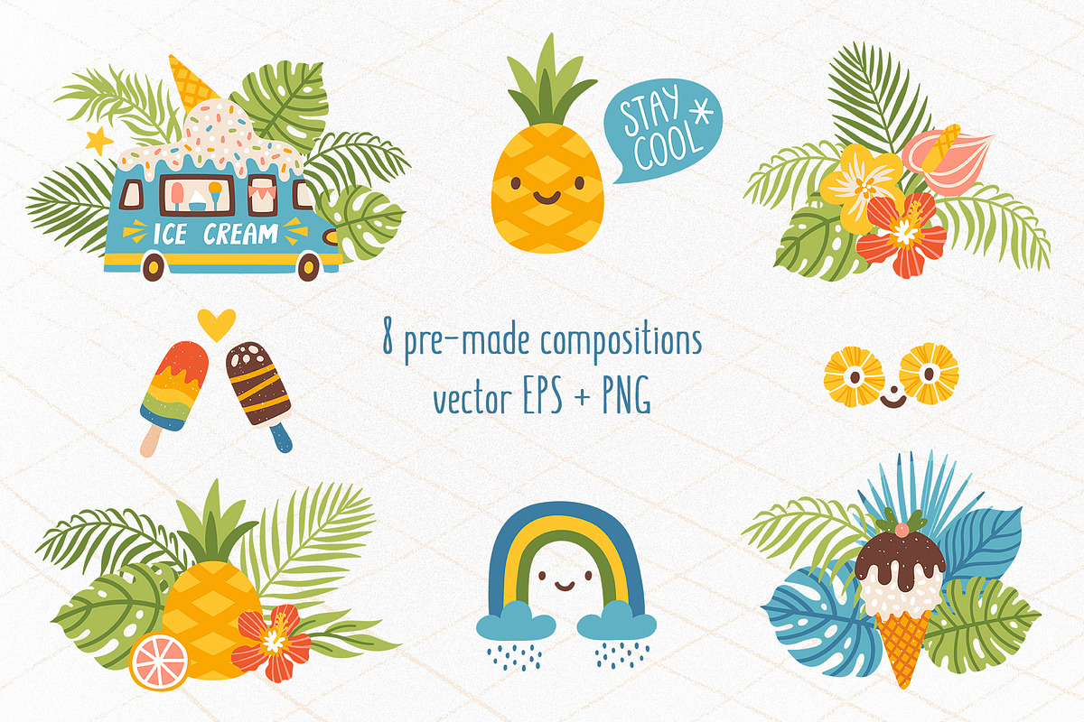 Ice Cream. Sweet summer clipart., a Decorative Illustration by ...