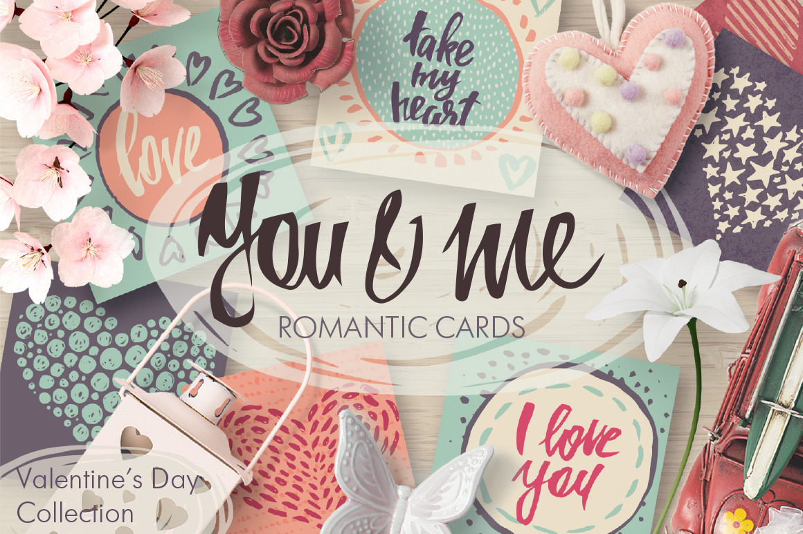 Vector romantic cards collection, a Graphic by Molly art
