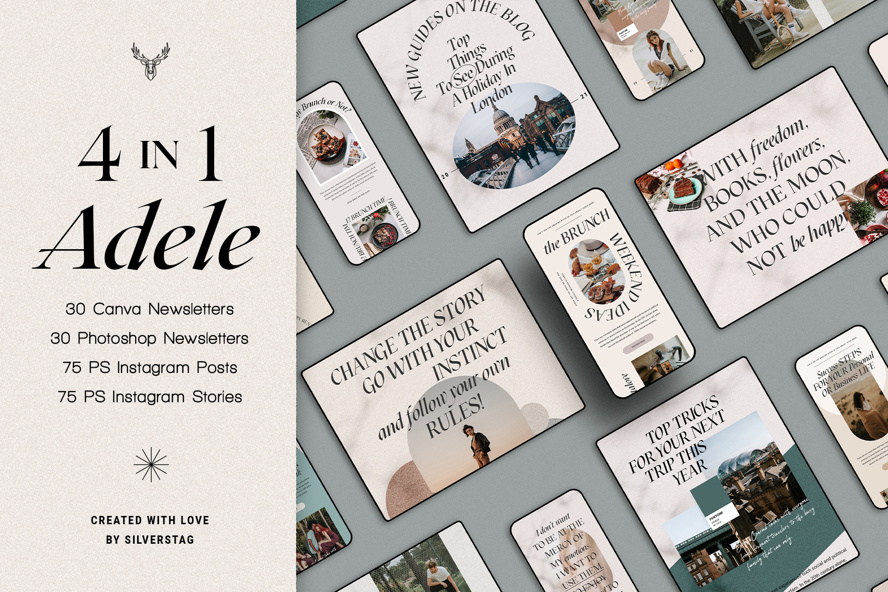 Adele - 4 In 1 Templates Pack, a Marketing Template by SilverStag Type ...