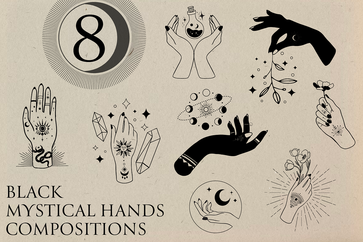 Gold Mystical Hands Bundle, a Graphic by DreamVivd