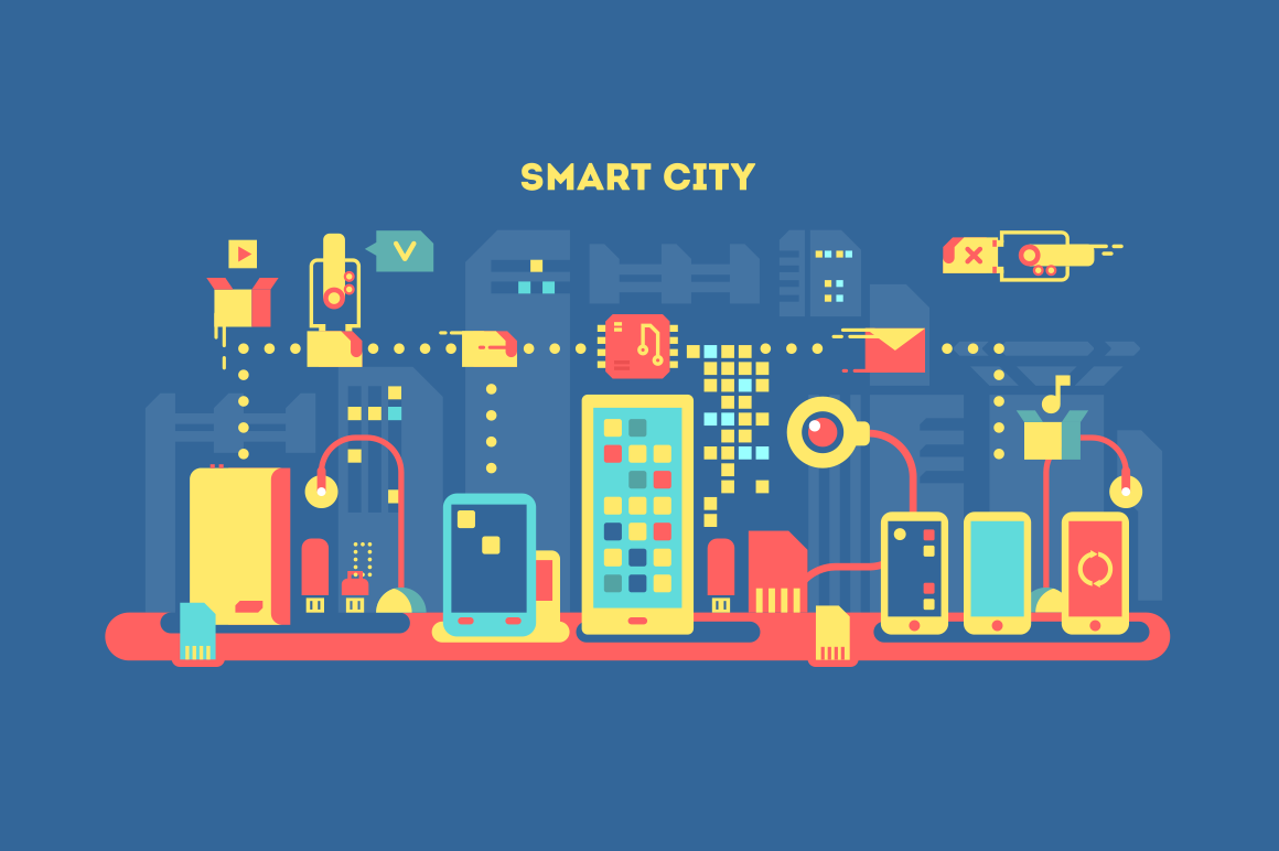 Smart city concept, an Object Illustration by Kit8.net