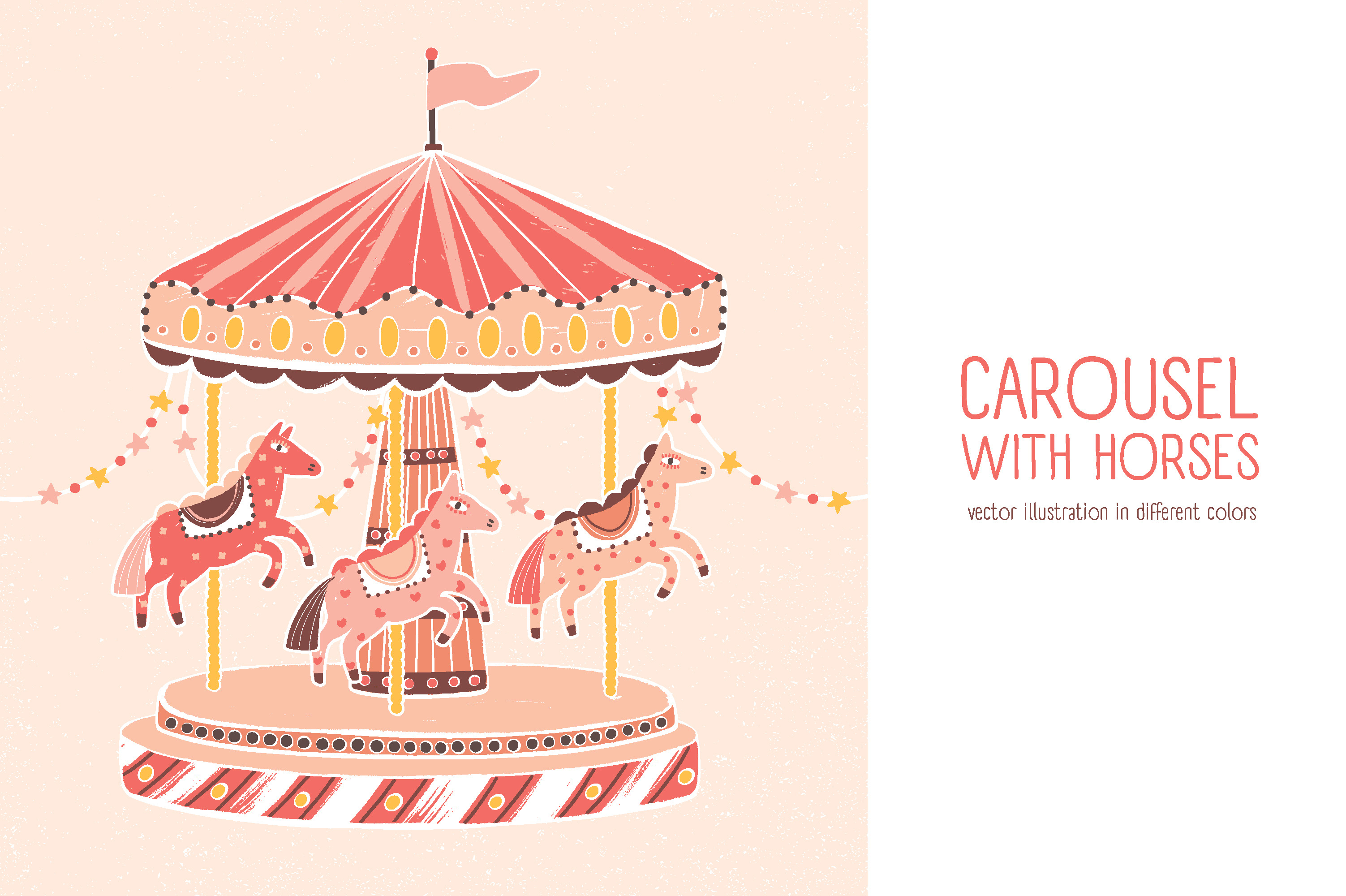 Funfair carousel, a Decorative Illustration by Good Studio