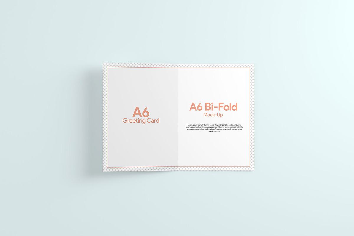 A6 Greeting Card X2 Mockup, a Print Template by AlkStudio