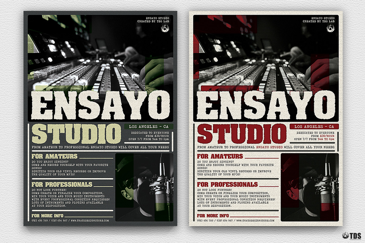Music Studio Flyer Template, a Flyer Template by ThatsDesign Art