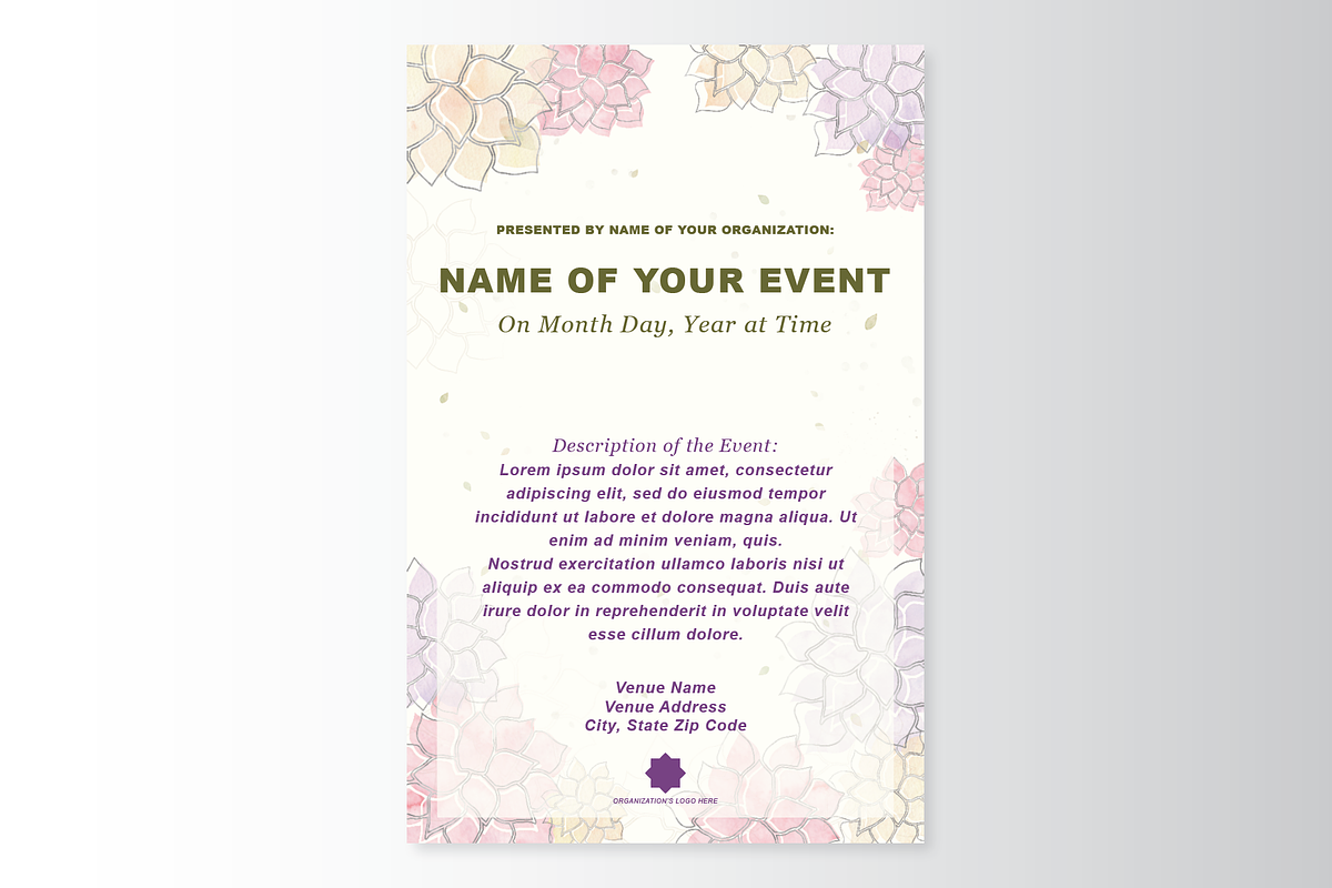 Feminine Flyer Design, a Flyer Template by The CMYK Lab