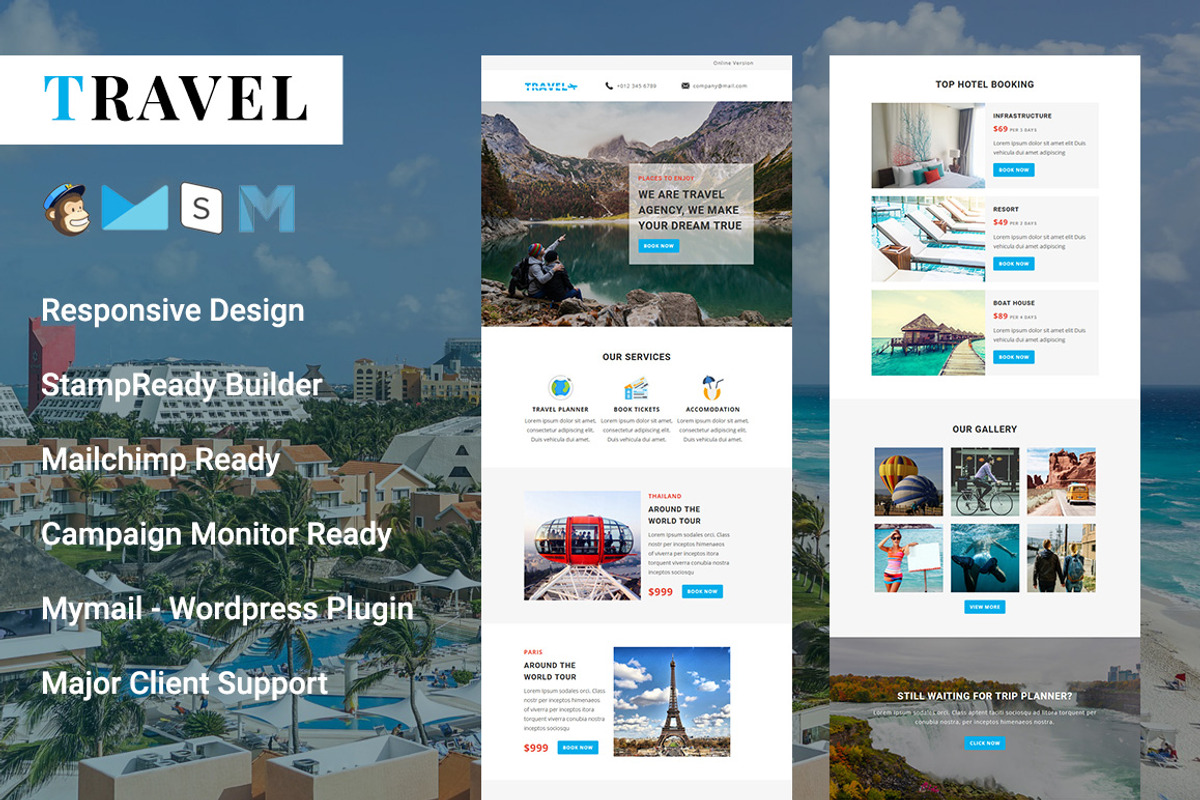 Travel - Responsive Email Template, an Email Template by Pennyblack ...
