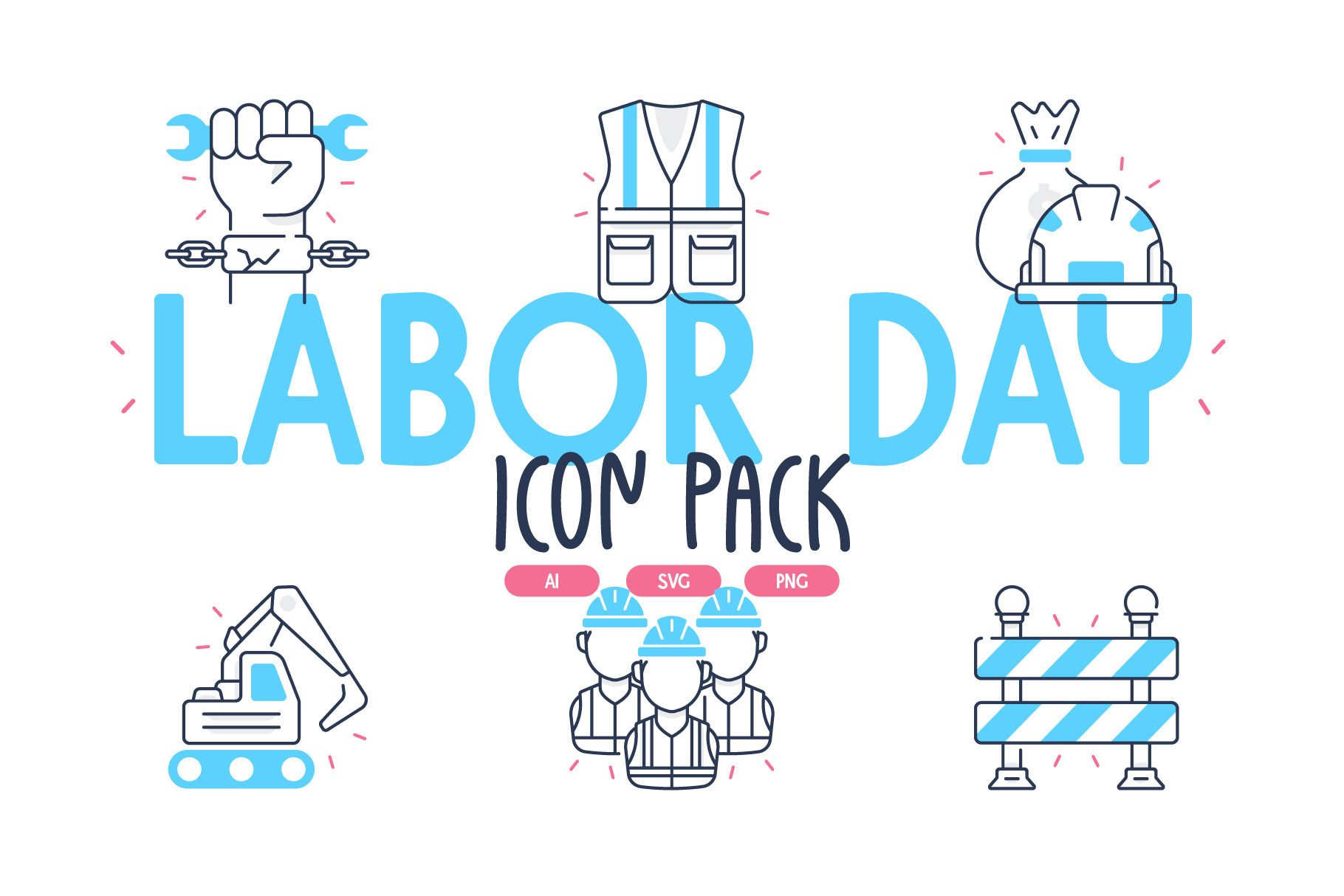 Labor Day Icons, an Icon by iconfield