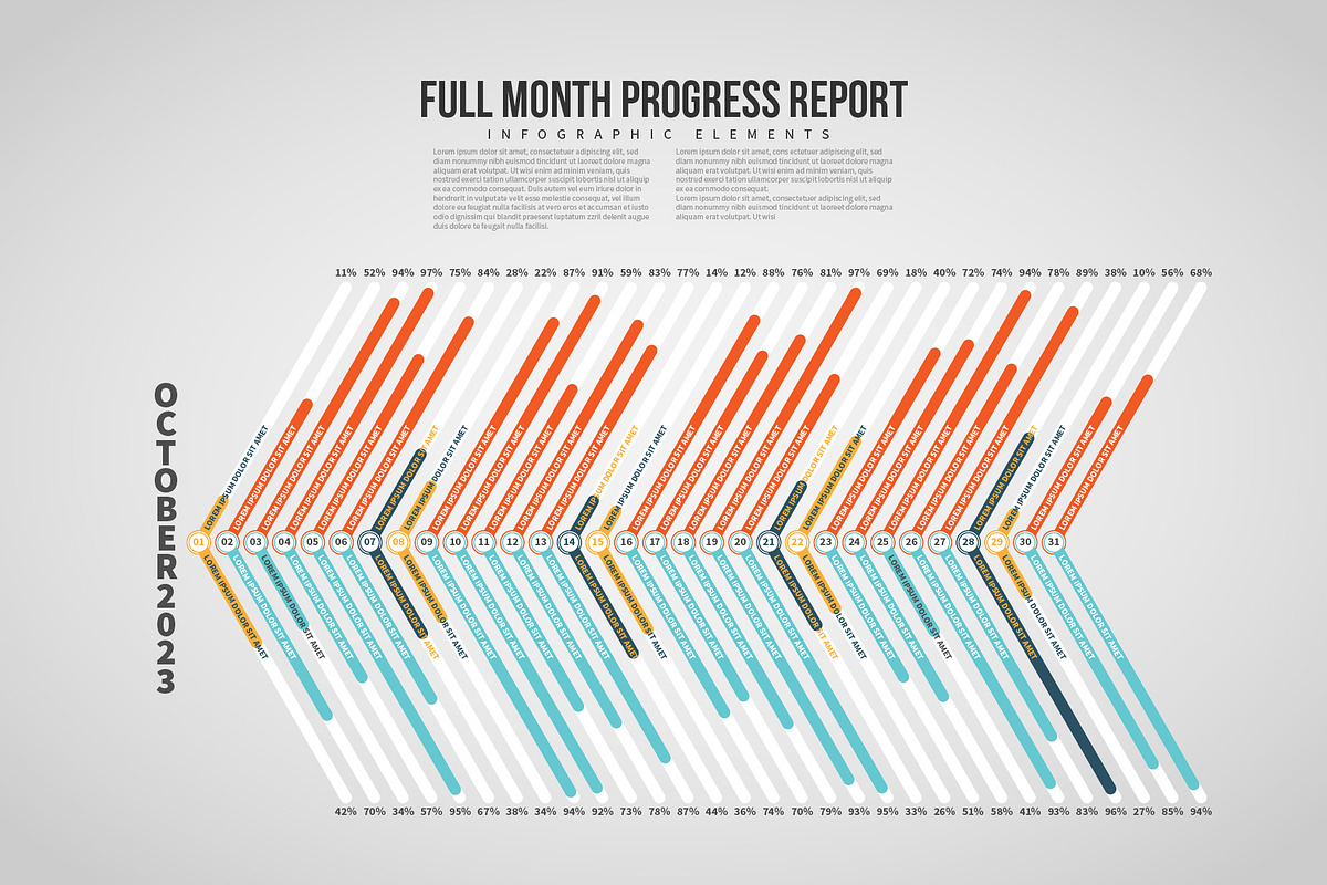 Full Month Progress Report Infograph, a Templates & Theme by h.utomo