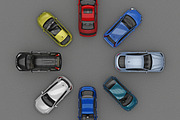 cars top view, a Transportation Photo by digibox