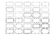 Square doodle image frames, hand drawn line borders vector set ...