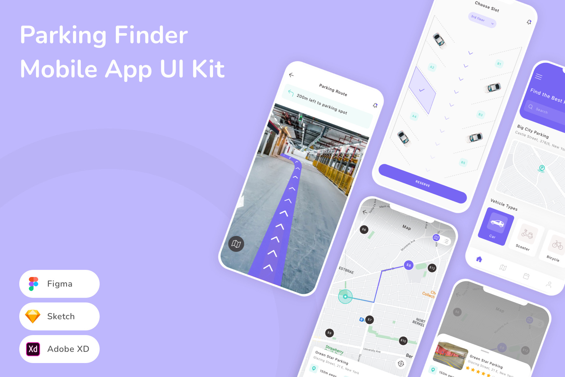Parking Finder Mobile App UI Kit, an UI Kit Template by Betush