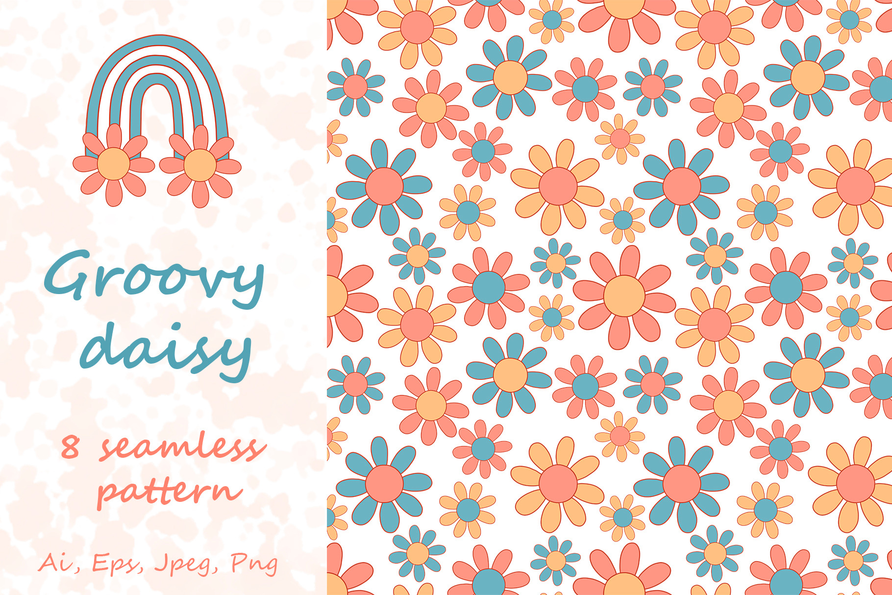 Groovy daisy, an Illustration by Iuli illustrations