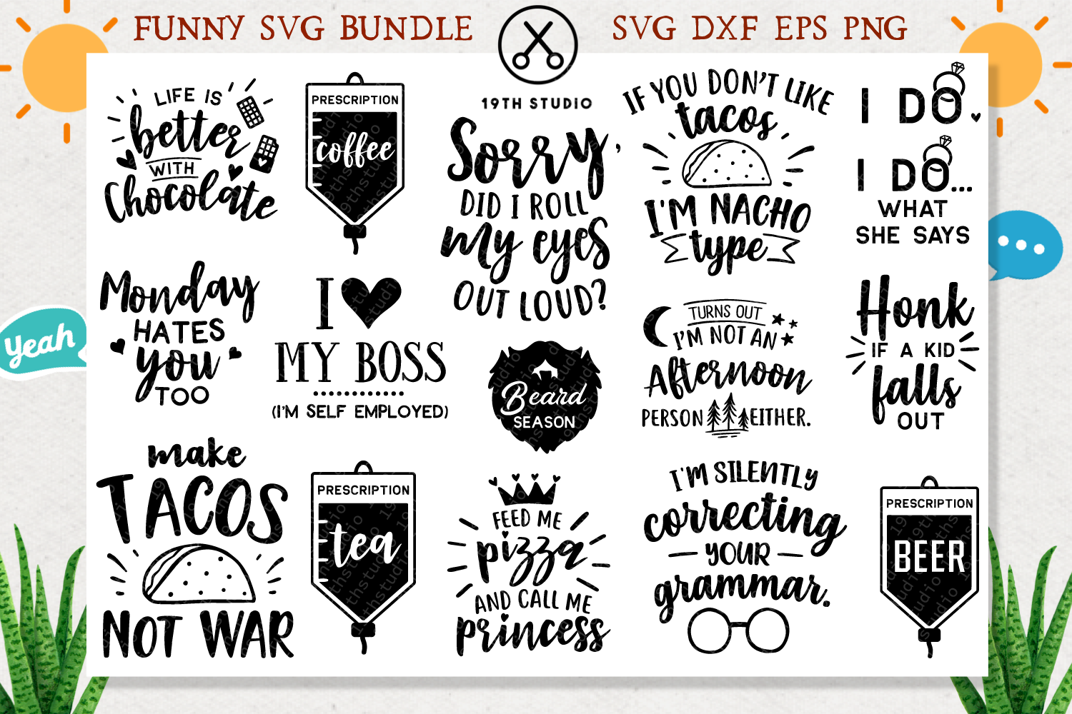 Funny SVG Bundle | MB4, an Illustration by Craft House SVG