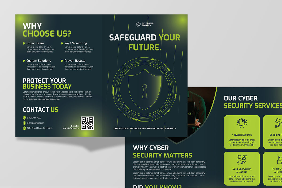 Cyber Security Bifold Brochure, a Brochure Template by Annora Studio