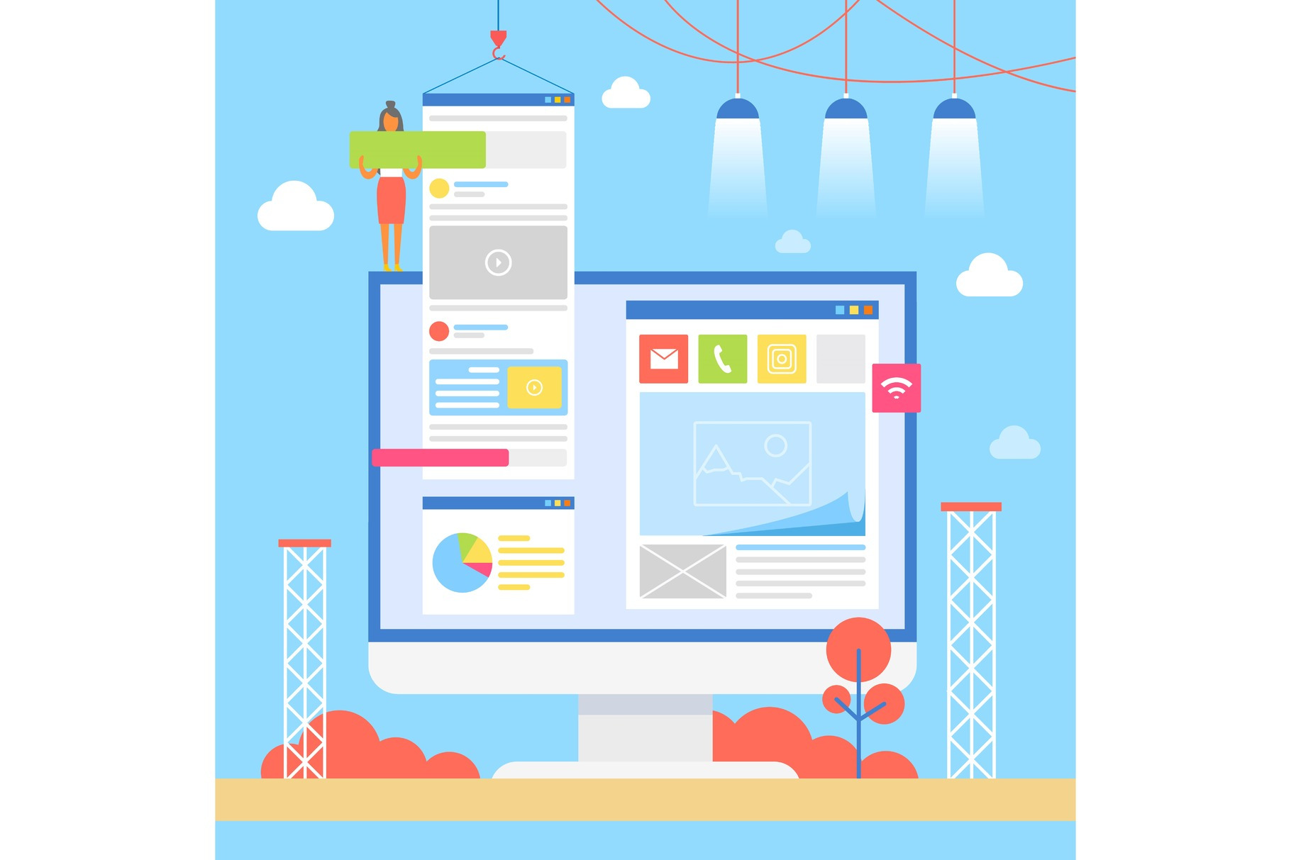 Application Development Color Vector, a Technology Illustration by robuart