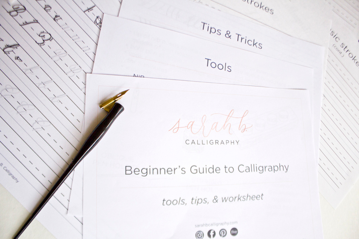 Calligraphy Guide and Alphabet, a Graphic by Sarah B. Calligraphy