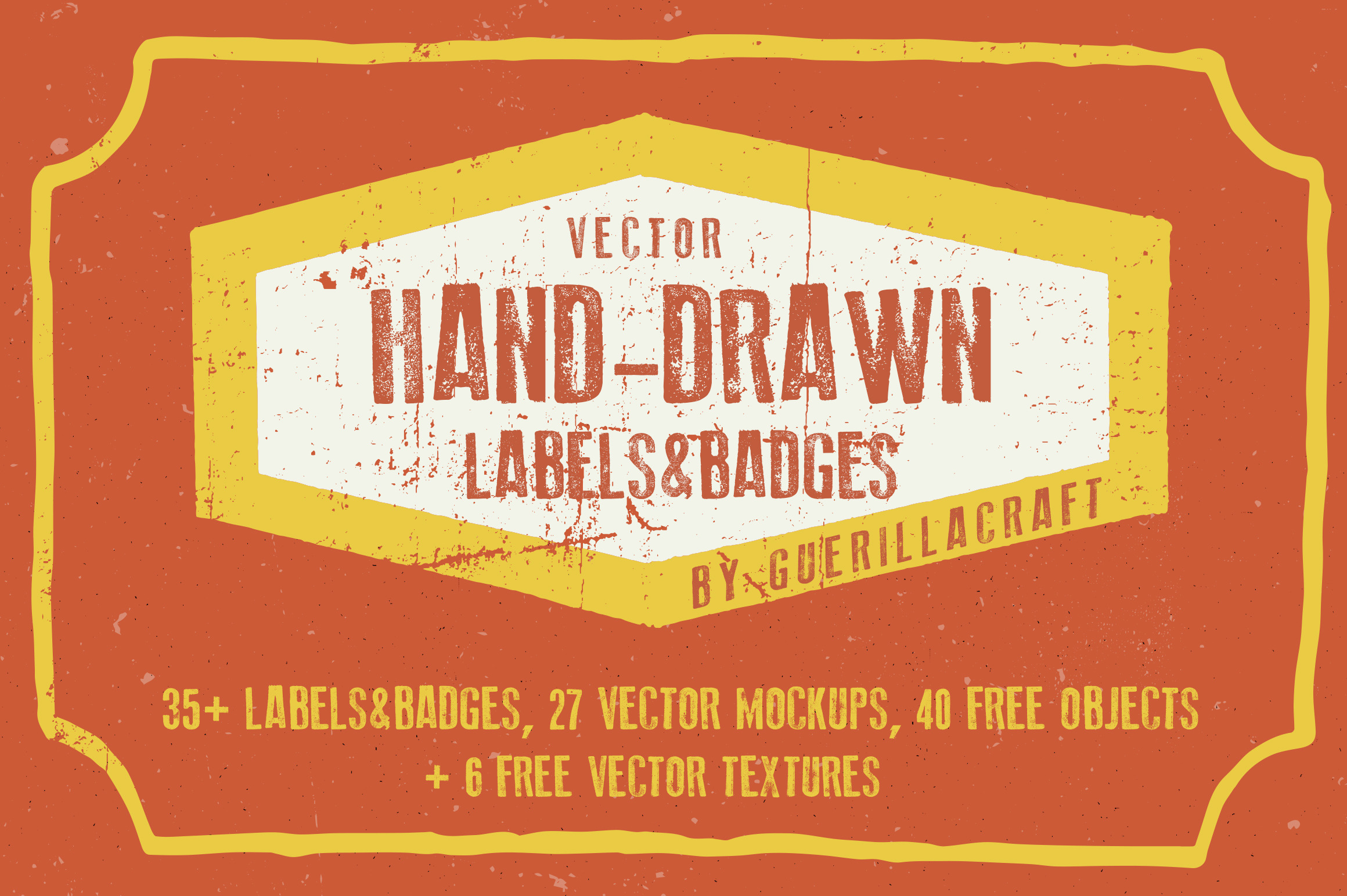 Hand-drawn labels and badges, an Object Graphic by Guerillacraft
