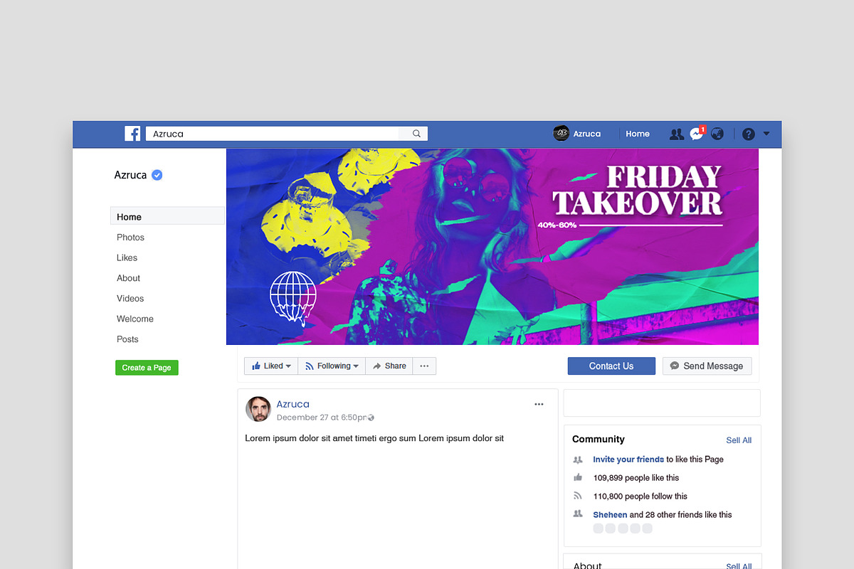 Vibrant Facebook Cover Templates, a Social Media Template by Azruca