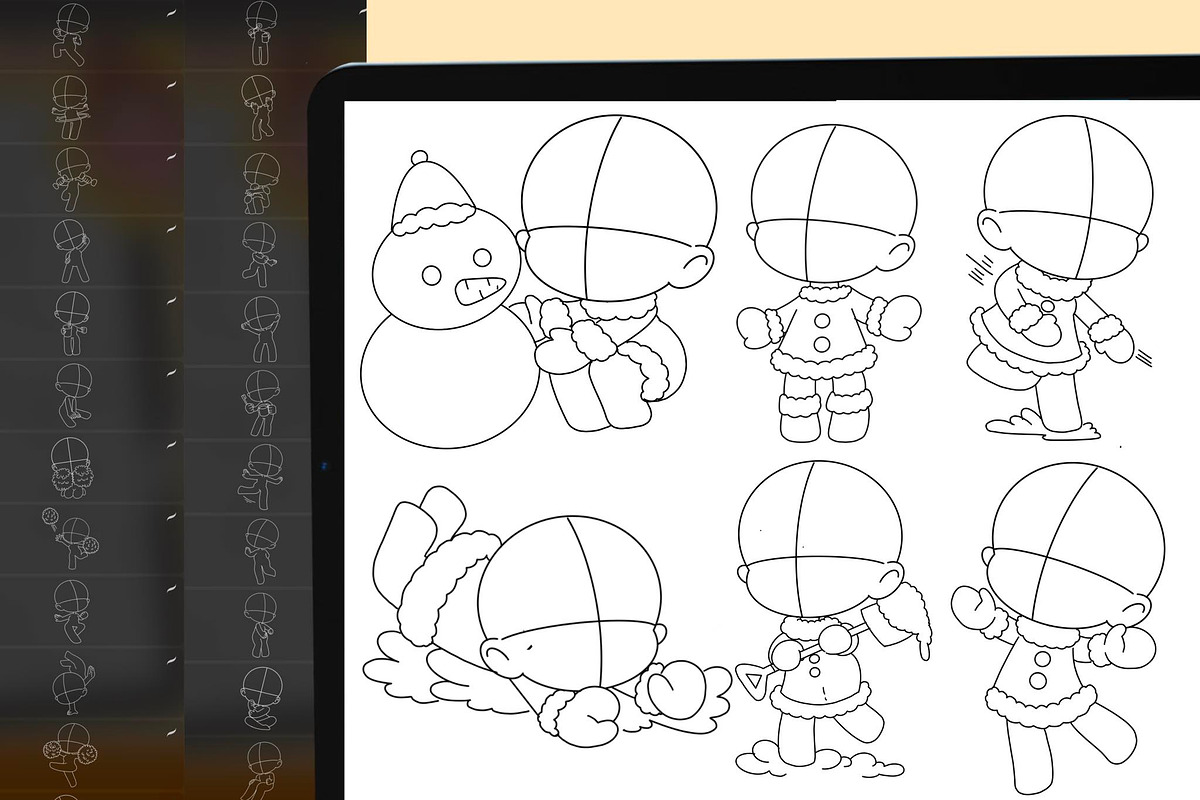 500 Base chibi Procreate body pose