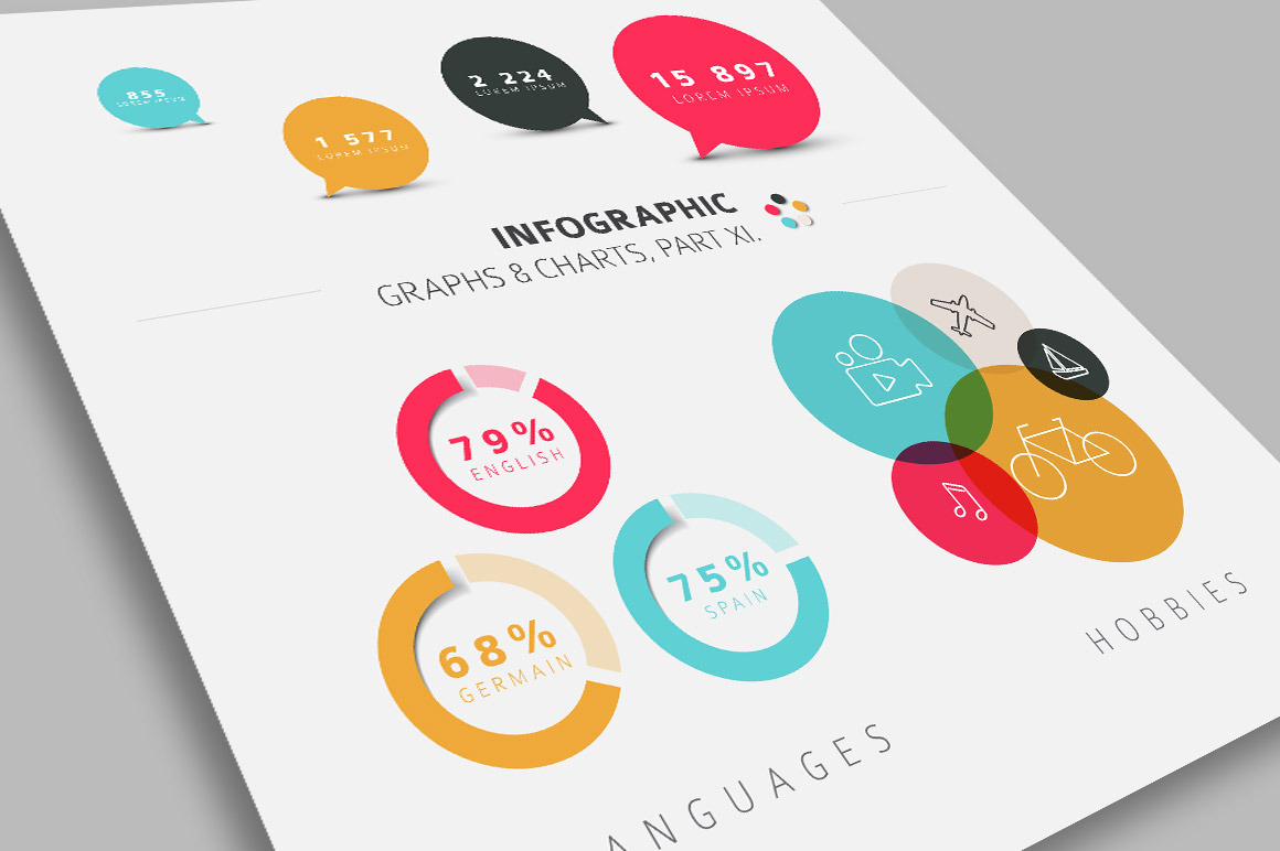 Flat Infographic Graphs & Charts, an Object Graphic by Orson