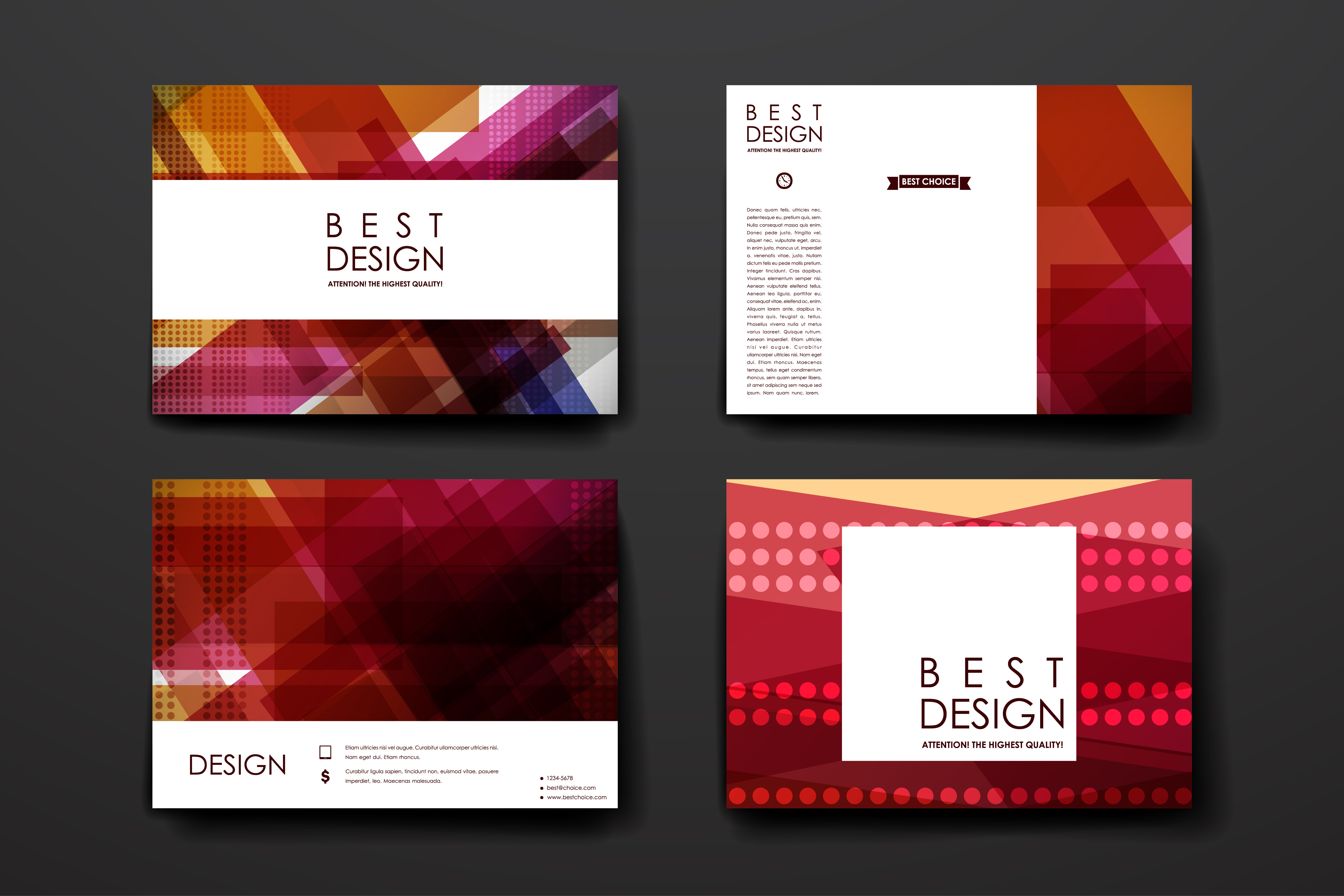 Set of Abstract Cards, a Card Template by Palau | Creative Market