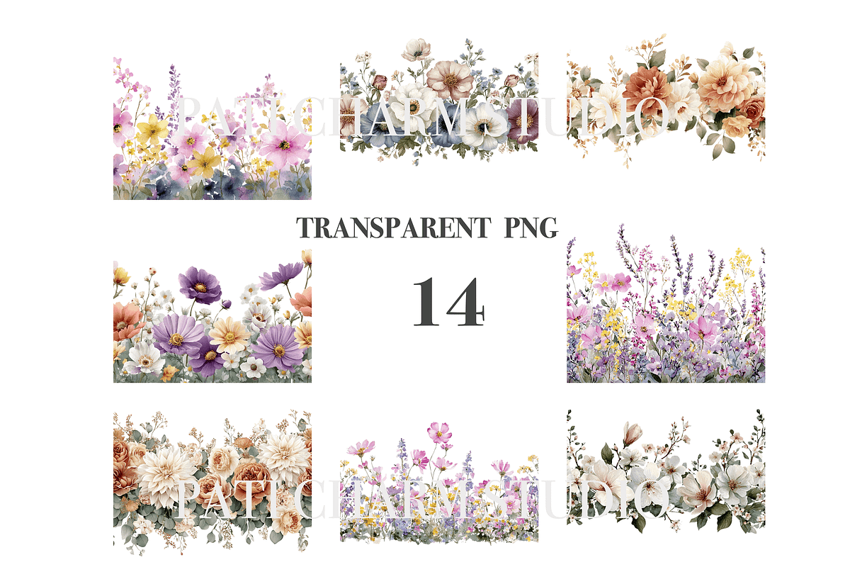 Floral Borders Clipart Set