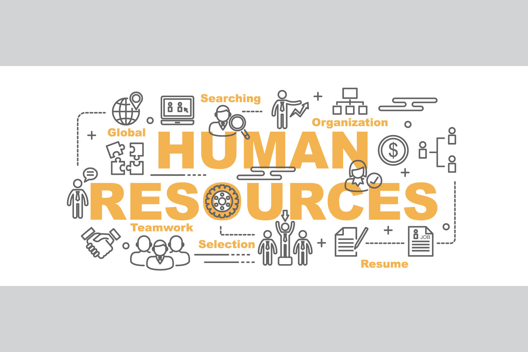 Human Resources Outline Icons Banner | Templates & Themes ~ Creative Market