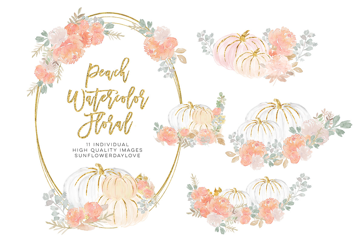 Rustic Pumpkin Fall Watercolor, an Illustration by Sunflower Day Love