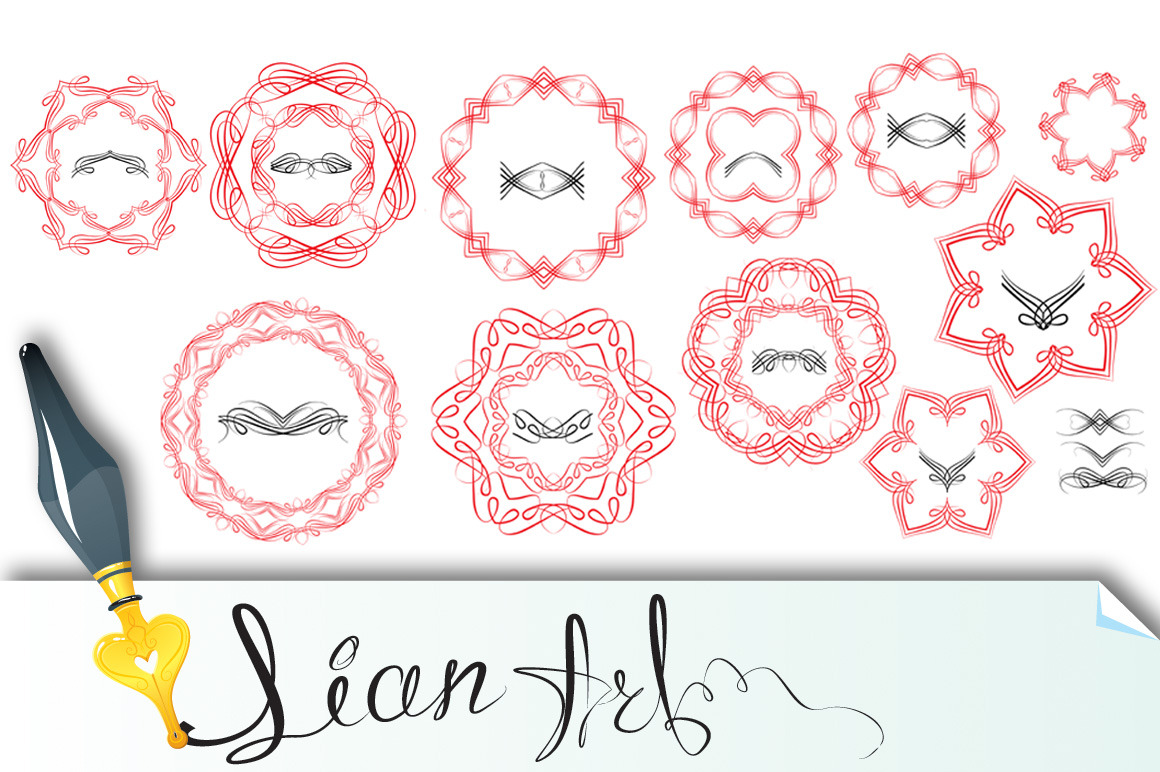 Set of Vintage backgrounds, Guilloch, a Pattern Graphic by Lian-art