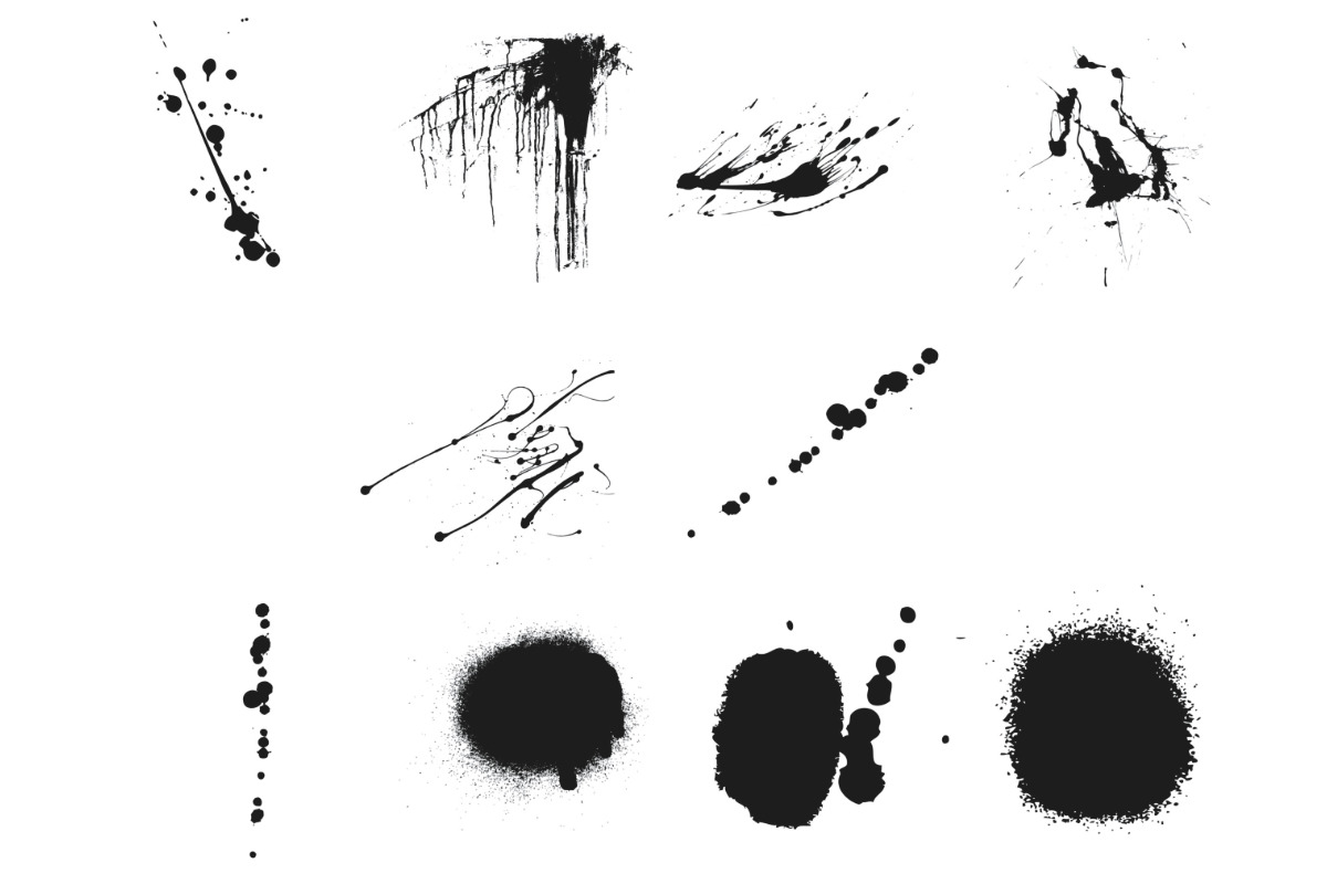 Splash Splatter Marks Set 1 Procreat, a Brush Add-On by Disasterology Ink