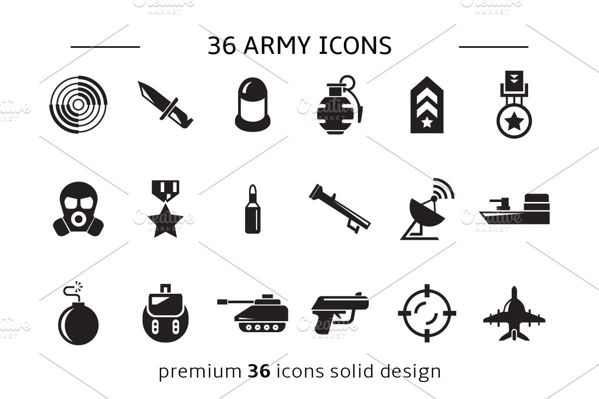 Army and Military Icons Set, an Icon by Designfour