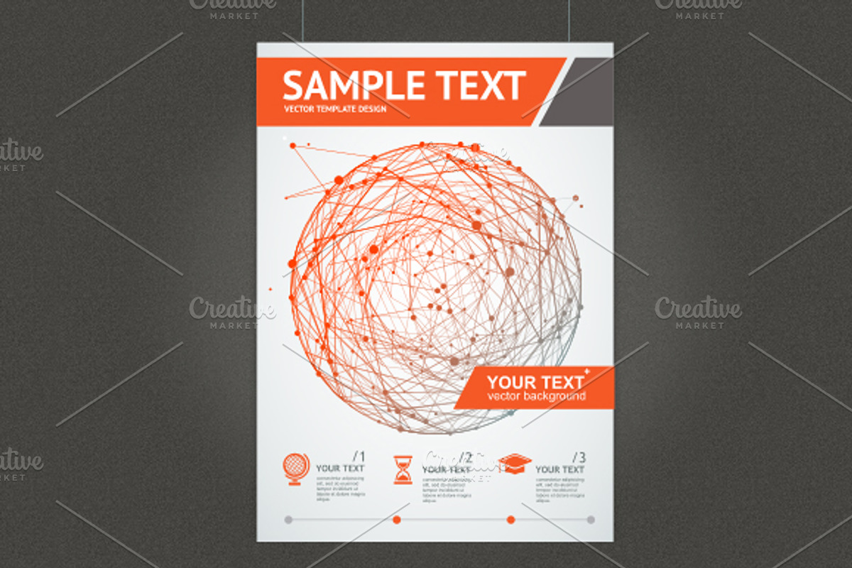 Abstract Red Sphere Brochure Design, a Work Illustration by Vector and ...