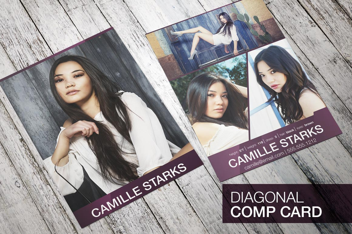 Professional - Diagonal Comp Card, a Flyer Template by Nate Bartlett Design
