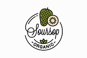 Soursop fruit logo. Round linear., a Food Illustration by PushLogo
