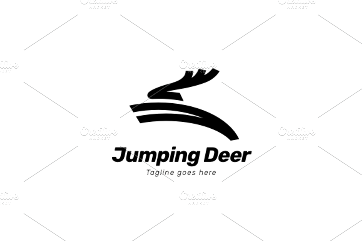 Jumping Deer logo, a Branding & Logo Template by EC Creative