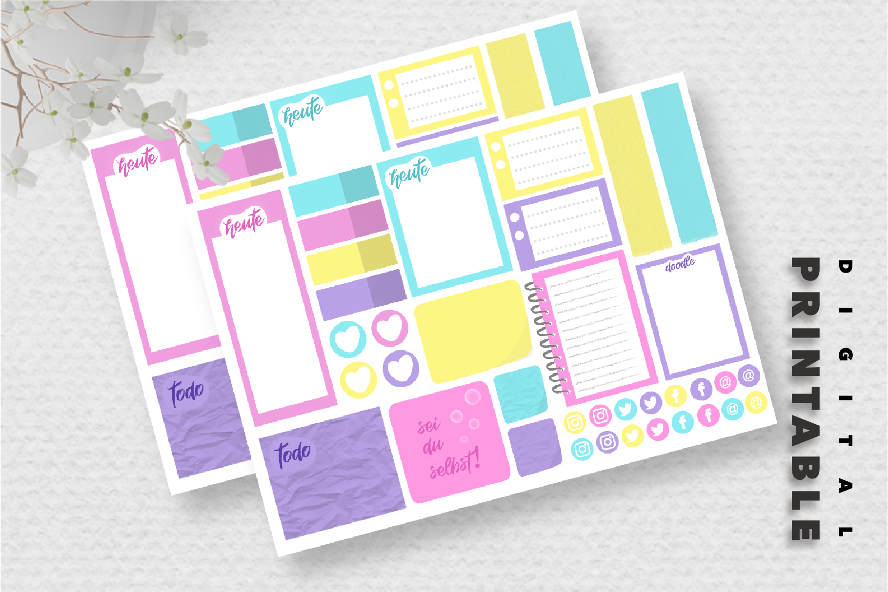 Post it printable Washi tape Sticker, an Icon by SandraBredtmann ...