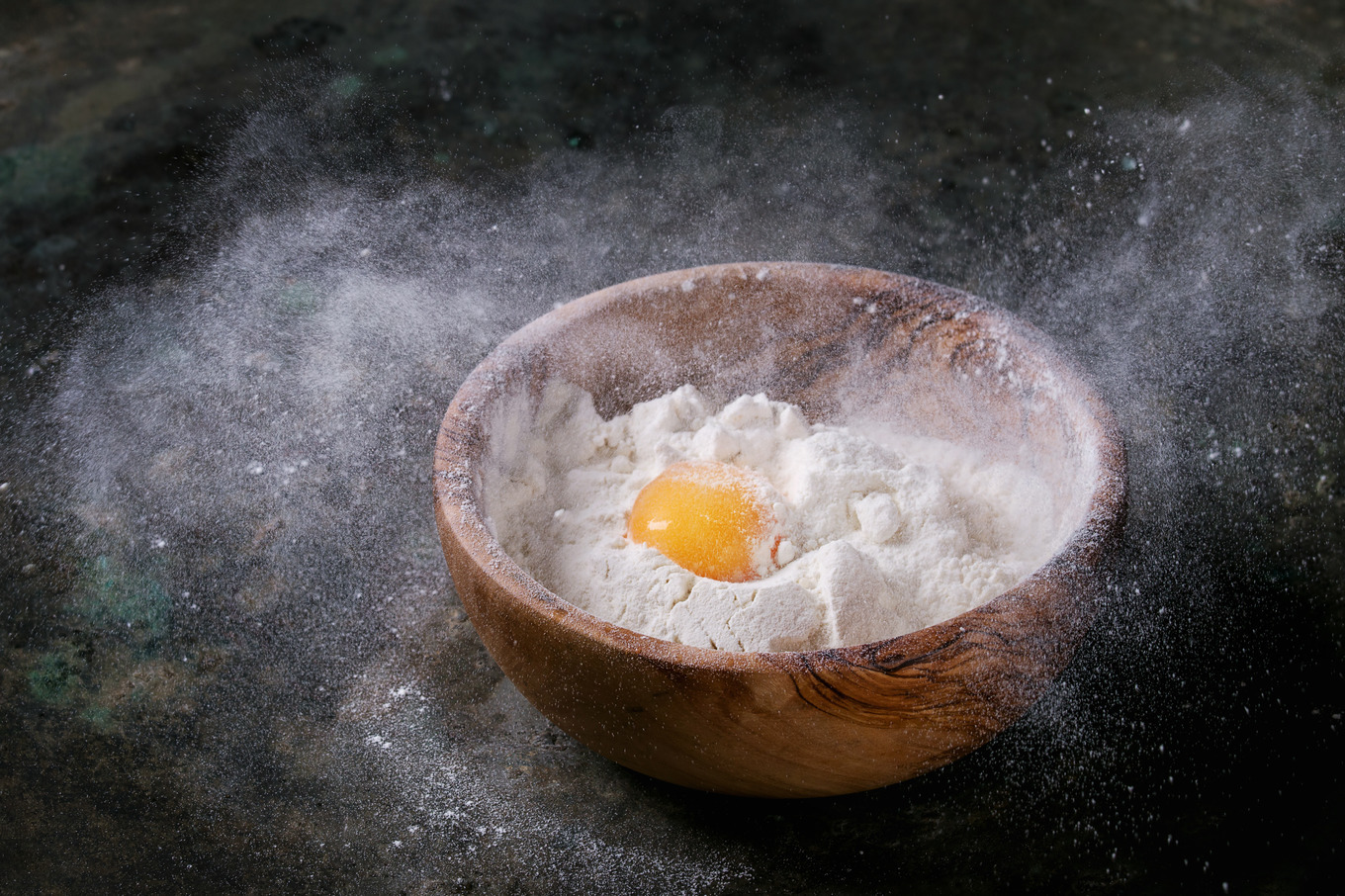 Flour and egg yolk featuring flour, egg, and yolk, a Food & Drink Photo ...