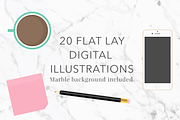 Digital Illustrations Flat Lay Set, a Graphic by melindacooper