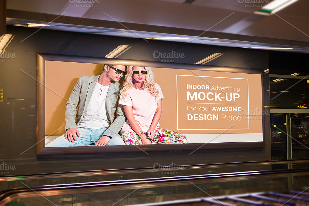 Indoor Advertising Mock-Up, a Print Template by Dikarte.Store