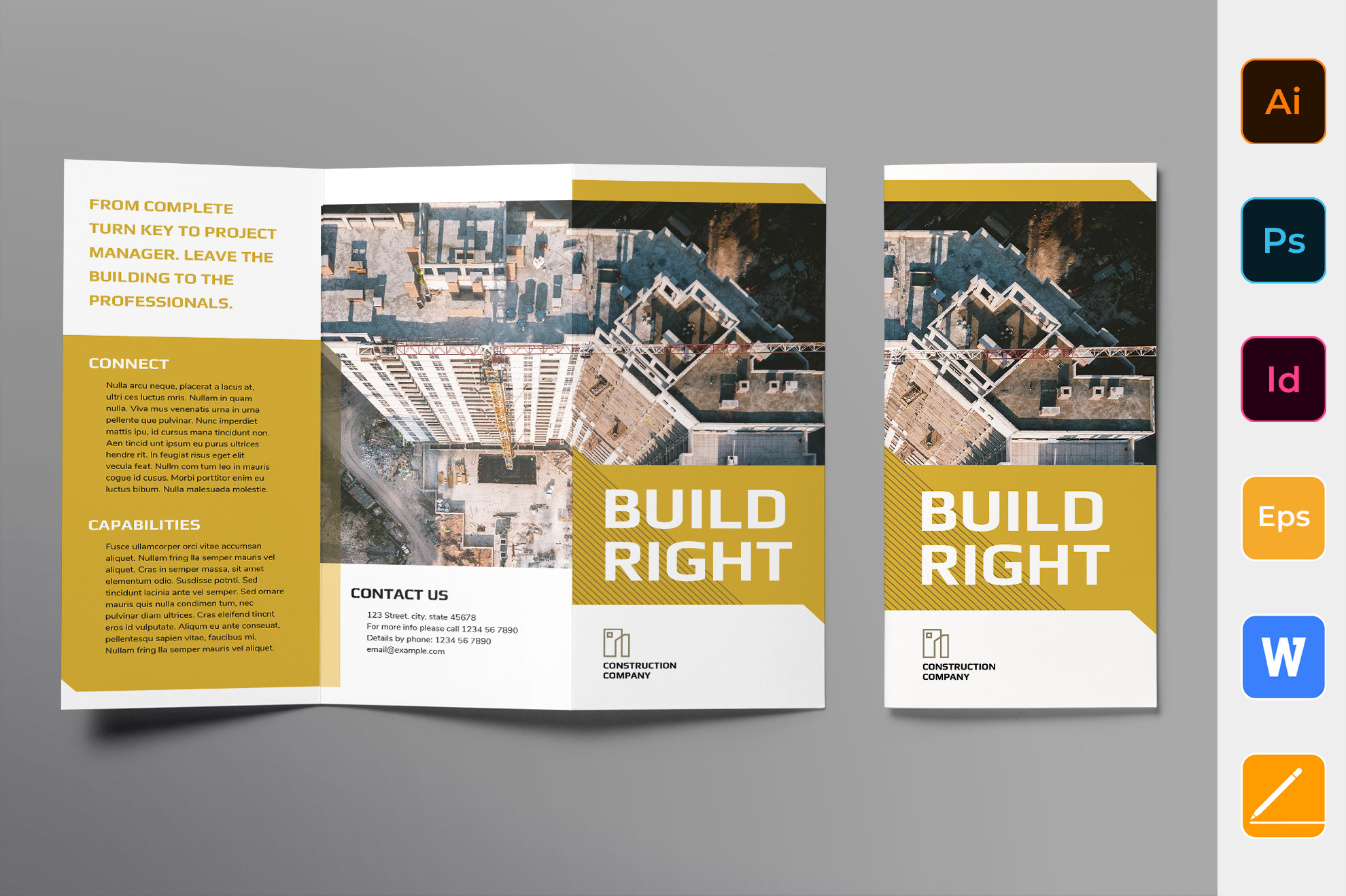 Construction Company Brochure, a Brochure Template by TemplatesNow ...