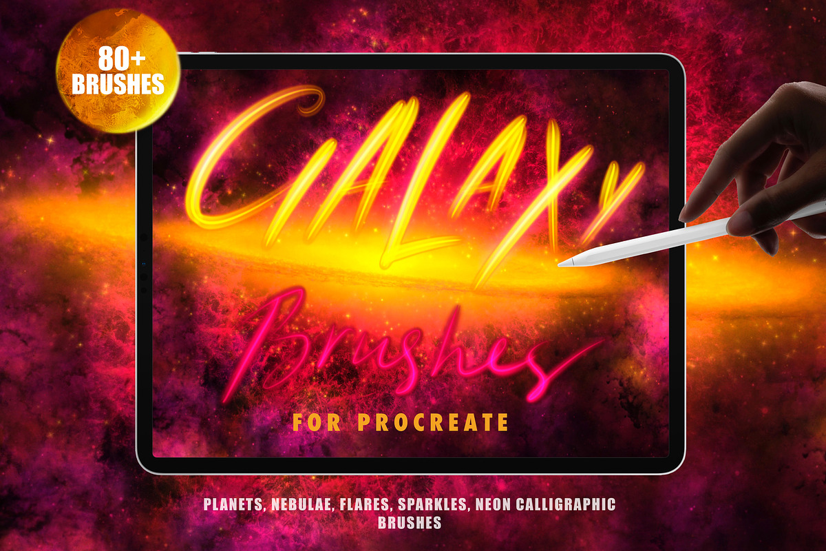 120+ Galaxy Procreate Brushes Pack, a Brush Add-On by OlgaRom