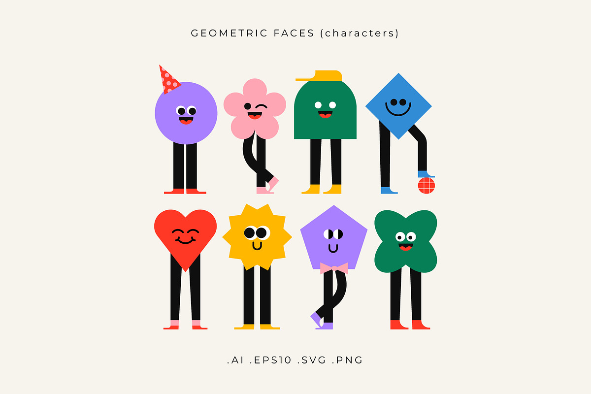 Geometric Faces, an Object Graphic by Léo Alexandre