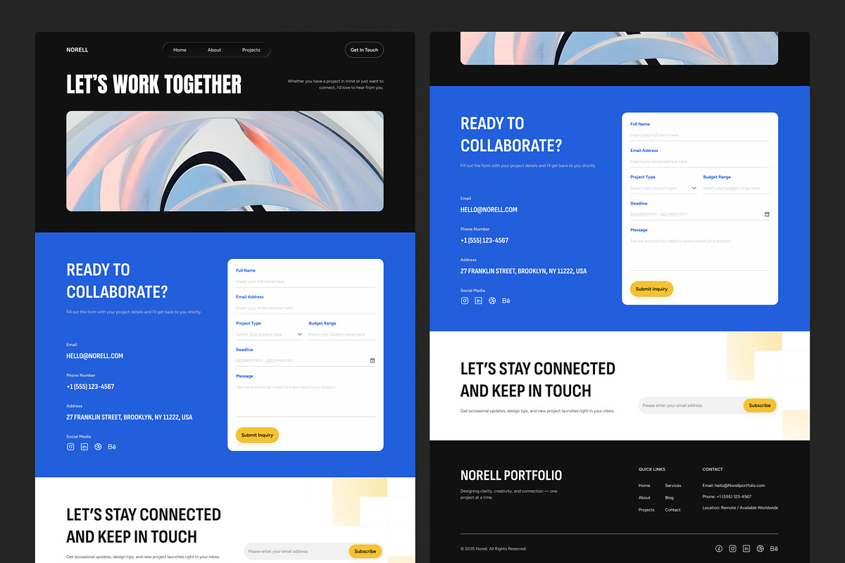 Norell – Portfolio Website UI Figma, an UI Kit Template by peterdraw