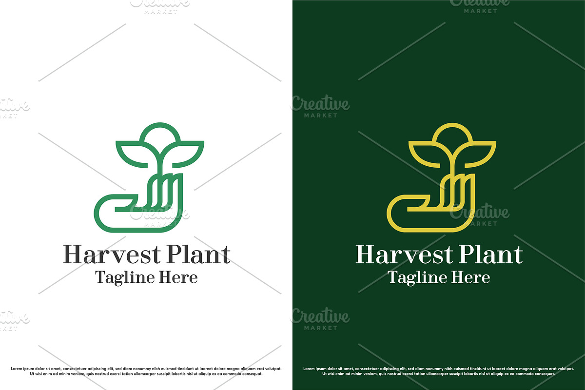 Harvest plant logo design template