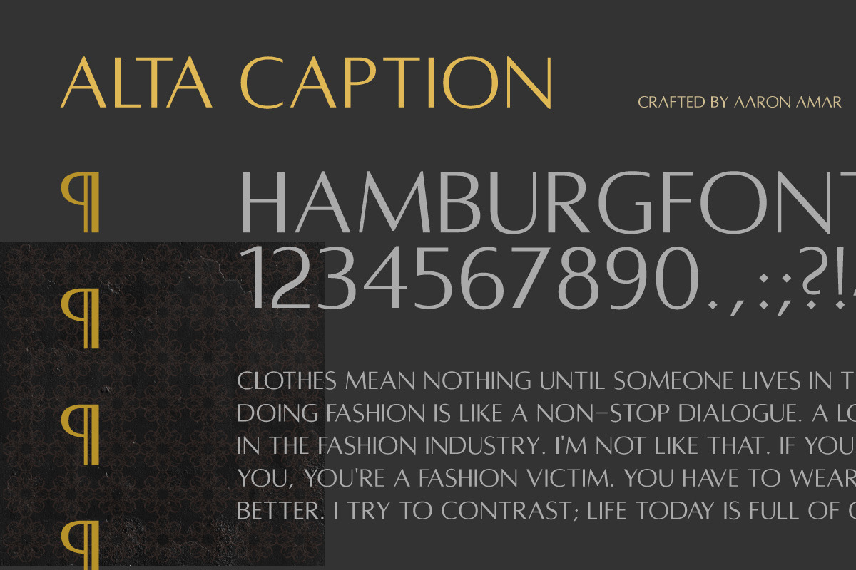 Alta Caption, a Sans Serif Font by Aaron Amar