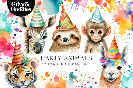 HURRAY! PARTY!, an Animal Illustration by Alena Razumova