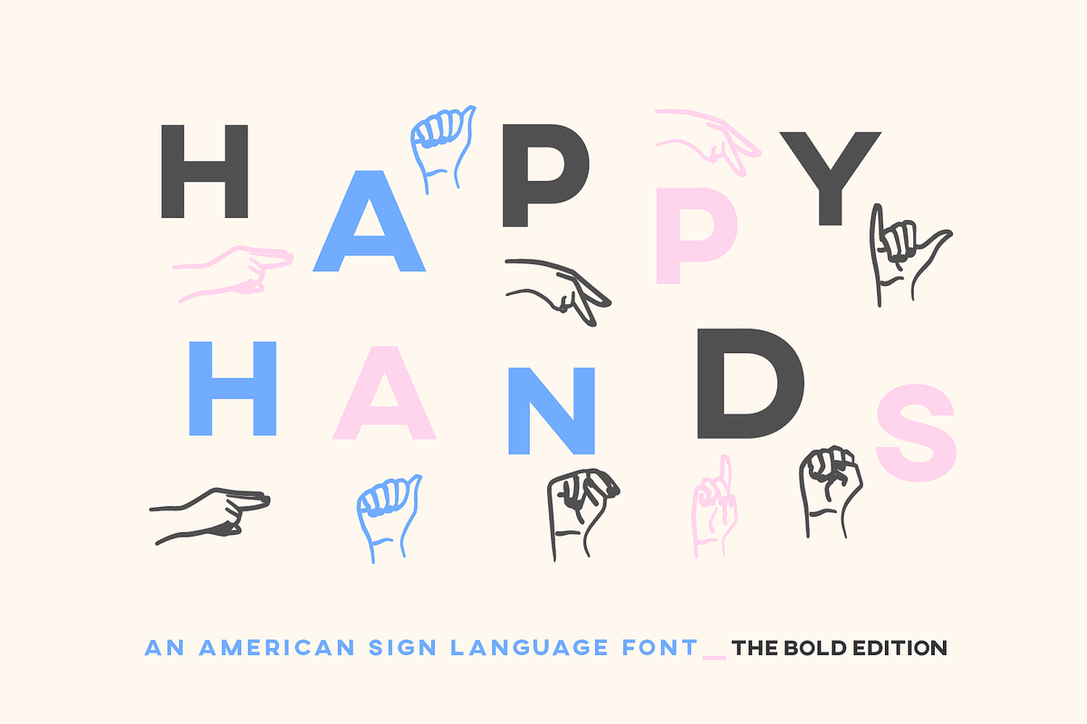 ASL Font American Sign Language Type, a Symbol Font by InkCloudDesign ...