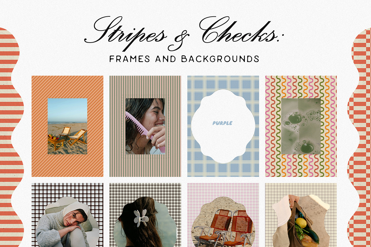 Stripes & Checks: Frames & Backgrounds